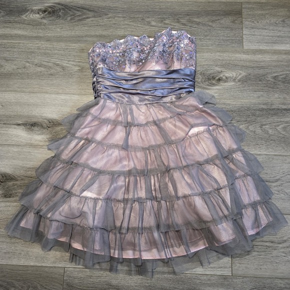 Masquerade | Dresses | Masquerade Formal Prom Strapless Ruffles Gray ...